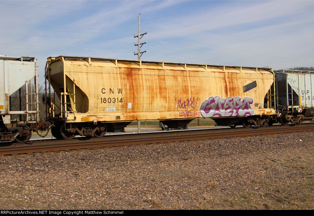 Yellow CNW Covered Hopper